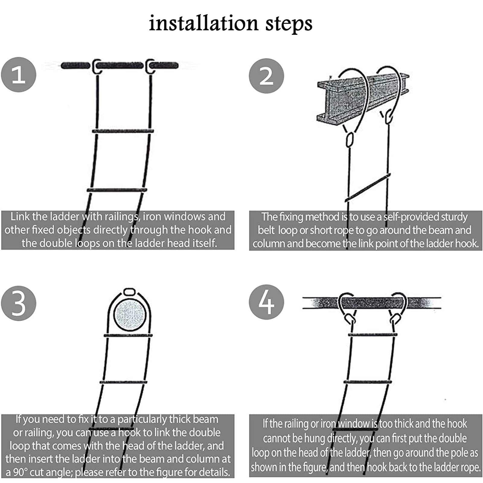 Safety Ladder,Reusable Escape Rope Ladder, Emergency Fire Escape Ladders, Nylon Home Climbing Engineeladder Escape from Window and Balcon/a/8M