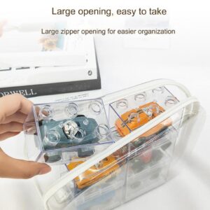 QSNEOZPQ Hard Sided Zipper Case - 2024 New Hard-Sided Clear Zipper Ppencil Case, Portable Transparent Zipper Pencil Case, Hard Zippered Pouch Clear Organizer Bags