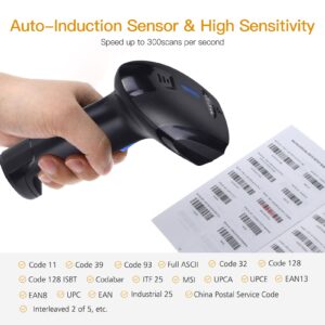 SHUAIGUO 2-in-1 2.4G Wireless Barcode Scanner & USB Wired Barcode Scanner Automatic Handheld 1D Bar Code Scanner Reader with Rechargeable Battery Mini USB Receiver USB Cable for Computer Laptop