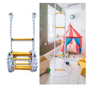 safety ladder,fire escape ladder for home climbing fire escape and balcony, reusable emergency rope ladder weight capacity up to 450kg/a/8m