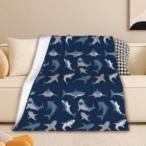 shark blanket,sea ocean animals kids blanket, shark soft blanket for home room sofa bed couch birthday decor all season 60x50 inch