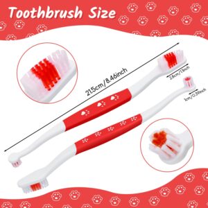 3 Pack Dog Toothbrush for Pet Small and Large Breed Dogs Cats with Soft Bristles, Dual Head Puppy Toothbrushes Kit in Bulk, Non Slip Individual Packing, 360 Easy Teeth Cleaning and Dental Care