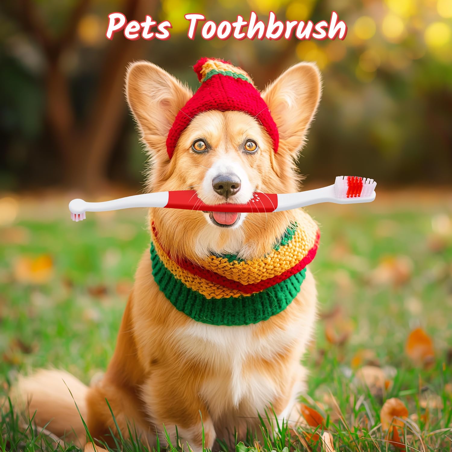 3 Pack Dog Toothbrush for Pet Small and Large Breed Dogs Cats with Soft Bristles, Dual Head Puppy Toothbrushes Kit in Bulk, Non Slip Individual Packing, 360 Easy Teeth Cleaning and Dental Care