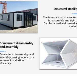 40ft Portable Customizable Tiny House, Customizable Expandable Mobile Folding Design | Modular Prefabricated Container Houses for Hotels, Offices, Booths, Shops, Gardens, Villas, etc.