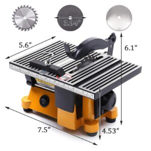 NAWESRVA 4" Mini Portable Table Saw with 3 Blades – Compact Electric Cutting Machine, Adjustable Miter Guide, High-Speed Motor – Perfect for DIY Crafts, Wood, Metal, Ceramic, Glass