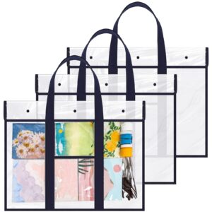 windyun 3 pack 19" x 25" art portfolio bag large poster storage bag pvc portfolio folder for artwork bulletin board storage art portfolio organizer bulletin board holder for poster scrapbook keepsake