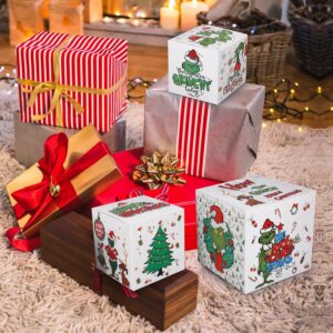 3 Pcs Christmas Nesting Gift Boxes，Christmas Stackable Gift Boxes Set with Lids Christmas Decorative Boxes for New Year Holiday Birthday Party Gift Decor