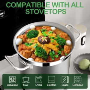 STOCKPOT Large Soup Pot with Lid - 40 Quart Stainless Steel Stockpot, Cooking Pot, Induction Pot, Stock Pot with Lid, Big Pots for Cooking, Heavy Duty Stew Pot Pozole Pot