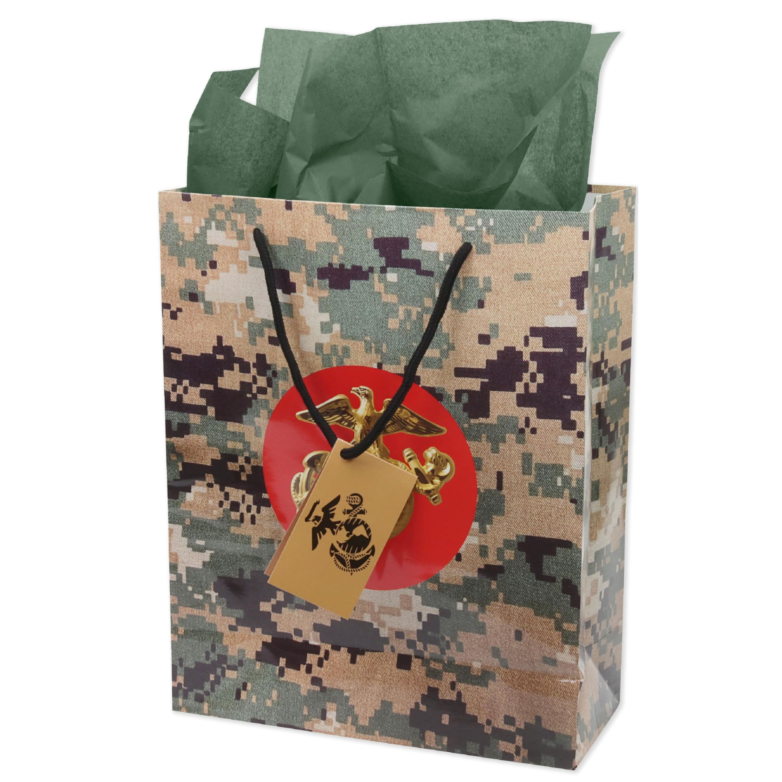 Havercamp U.S. Marines Gift Bag (1) USMC Gift bags feature Official Marines Coat of Arms Insignia and Eagle & Globe Insignia. Veterans Gift Bags, Marine Decorations for Party (Military Camo)