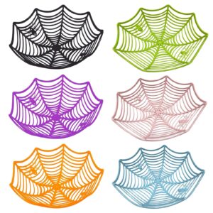 hekedes 6 pcs halloween candy bowl set, spider web halloween candy basket halloween tableware decorations for table desk haunted house trick or treat party supplies favors