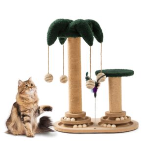 large cat scratching post - sturdy indoor cute cat scratcher sisal fun scratching posts with hanging ball large cat tree for kittens smaller cats 22" tall