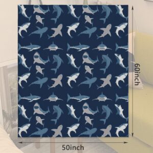 Shark Blanket,Sea Ocean Animals Kids Blanket, Shark Soft Blanket for Home Room Sofa Bed Couch Birthday Decor All Season 60x50 Inch