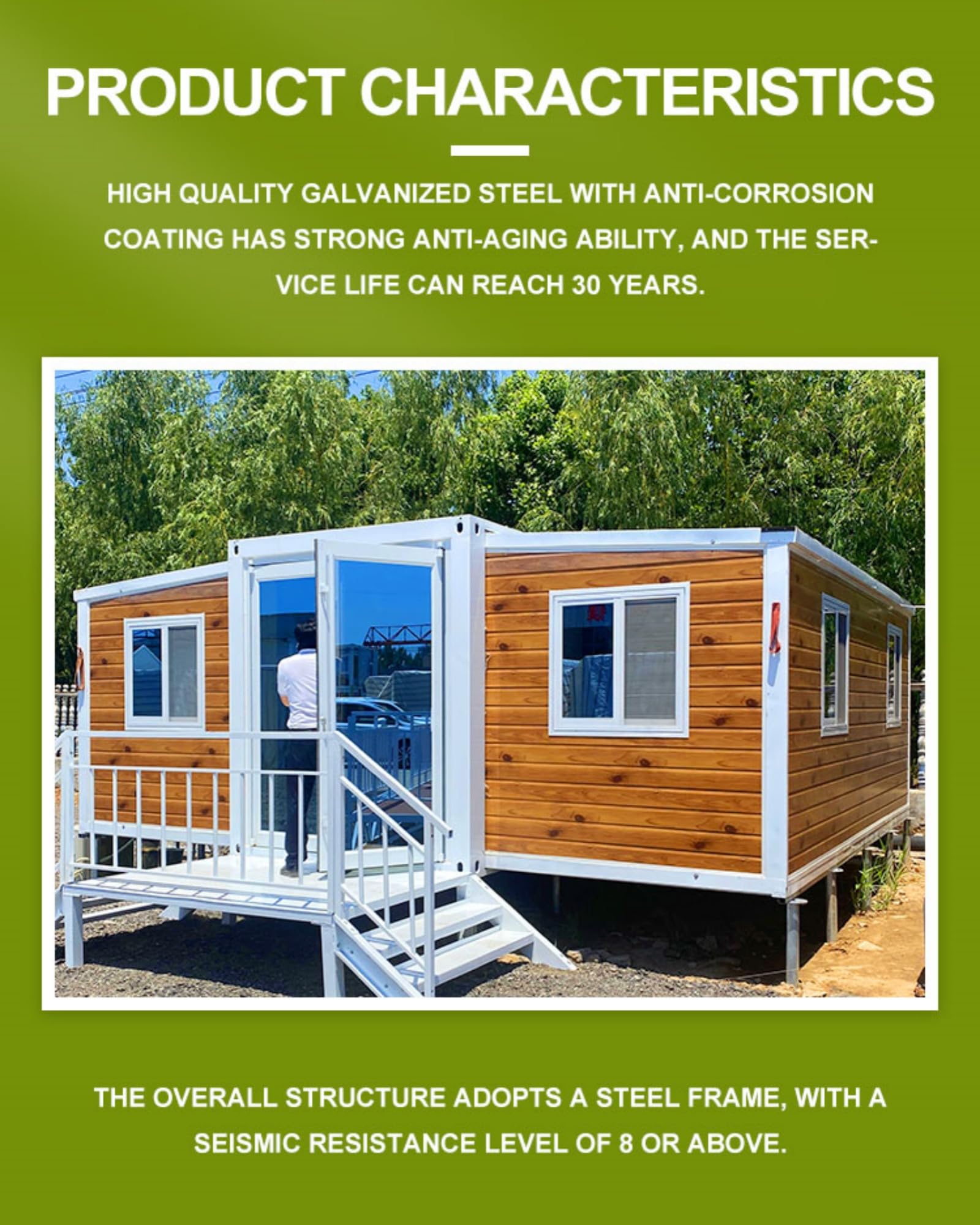 20ft portable prefabricated tiny house, customizable expandable mobile folding house, modular prefabricated container house suitable for hotel, stall, office, guard house, shop, villa, warehouse, etc.