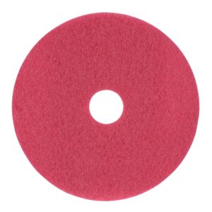 boardwalk buffing floor pads, 18" diameter, red, 5/carton