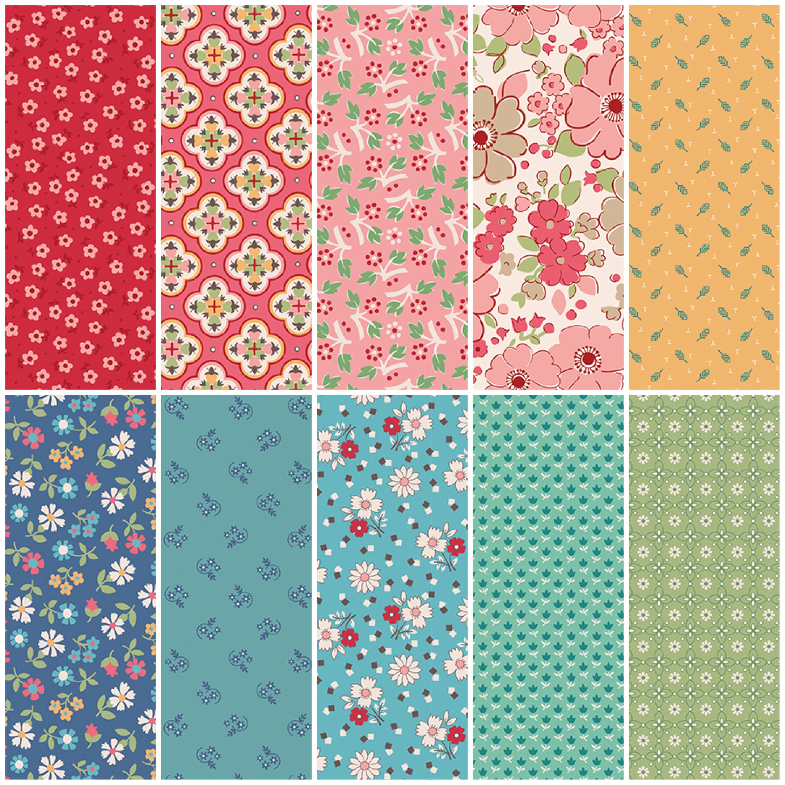 Mercantile Fat Eighth Bundle (10 Pieces) by Lori Holt for Riley Blake (LH.MERCANTILE.A.10FE)