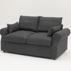 Panana Linen Fabric Sofa with Lift-up Under Storage, Light or Dark Gray, 2 or 3 Seater (Dark Gray Linen Fabric, 2 Seater)