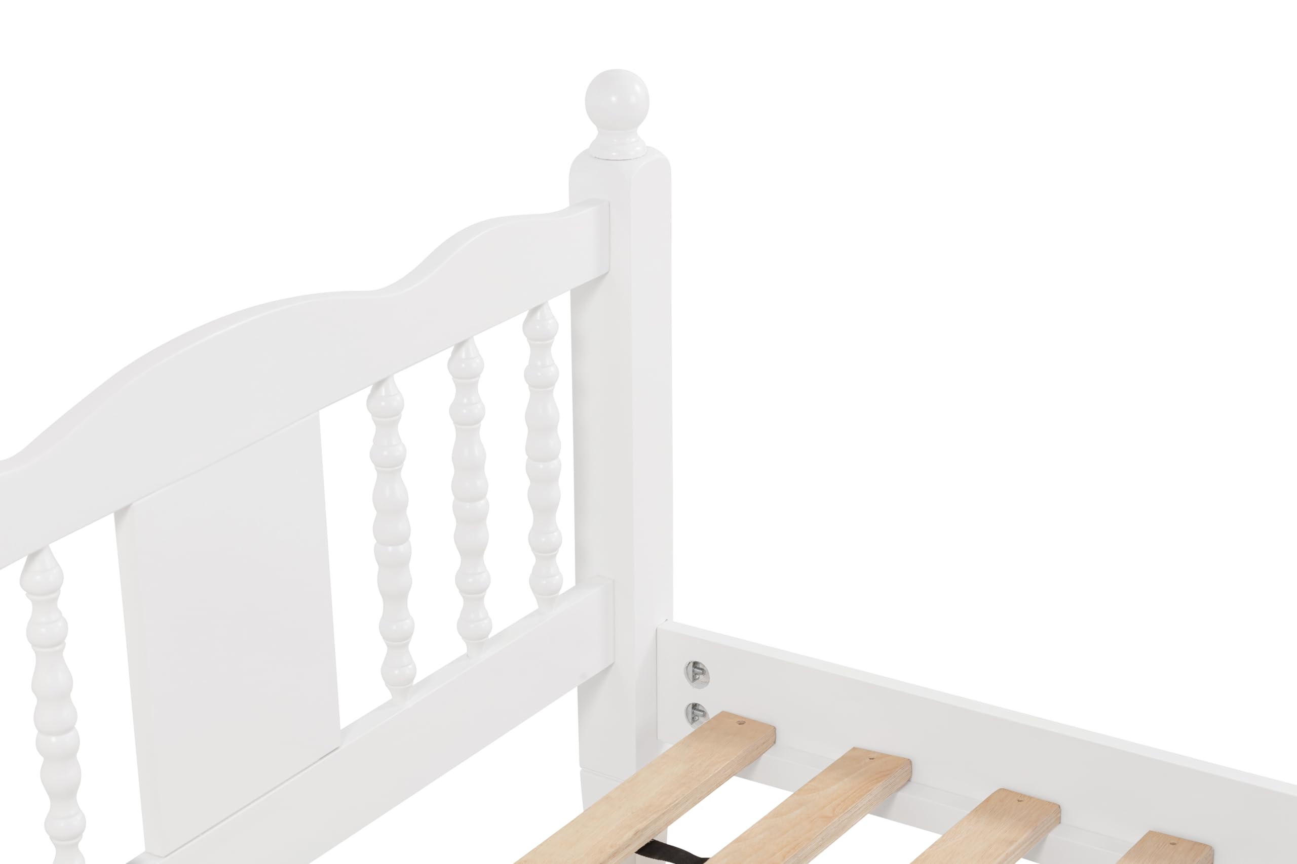 Bellemave Kids Twin Bed, Wooden Twin Platform Bed for Boys, Girls, Teens, Twin Size Bed Frames for Kids, White Twin Bed Frame, White