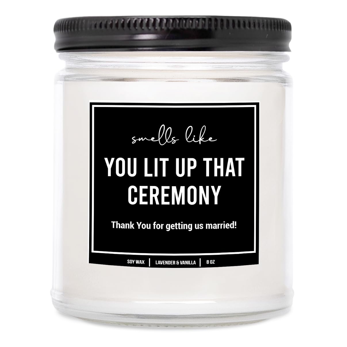 YouNique Designs Wedding Officiant Gifts for Wedding Day Gift for Officiant of Wedding Ceremony 9oz Candle - Cool Gifts for Wedding Officiant - Wedding Officiant Gift Idea (Mahogany Teakwood)