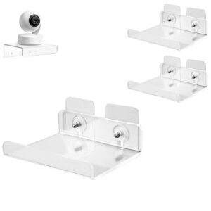 akenhety small floating shelves 3 packs mini display acrylic camera wall shelf for baby monitor,model figures,collectibles living room bedroom wall decor storage