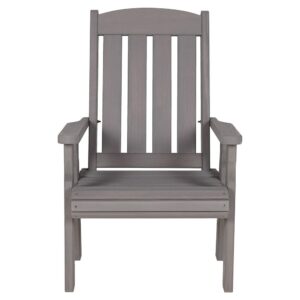 Amish Casual Heavy Duty 600 Lb High Back Mission Treated Patio Chair (Semi-Solid Grey Stain)