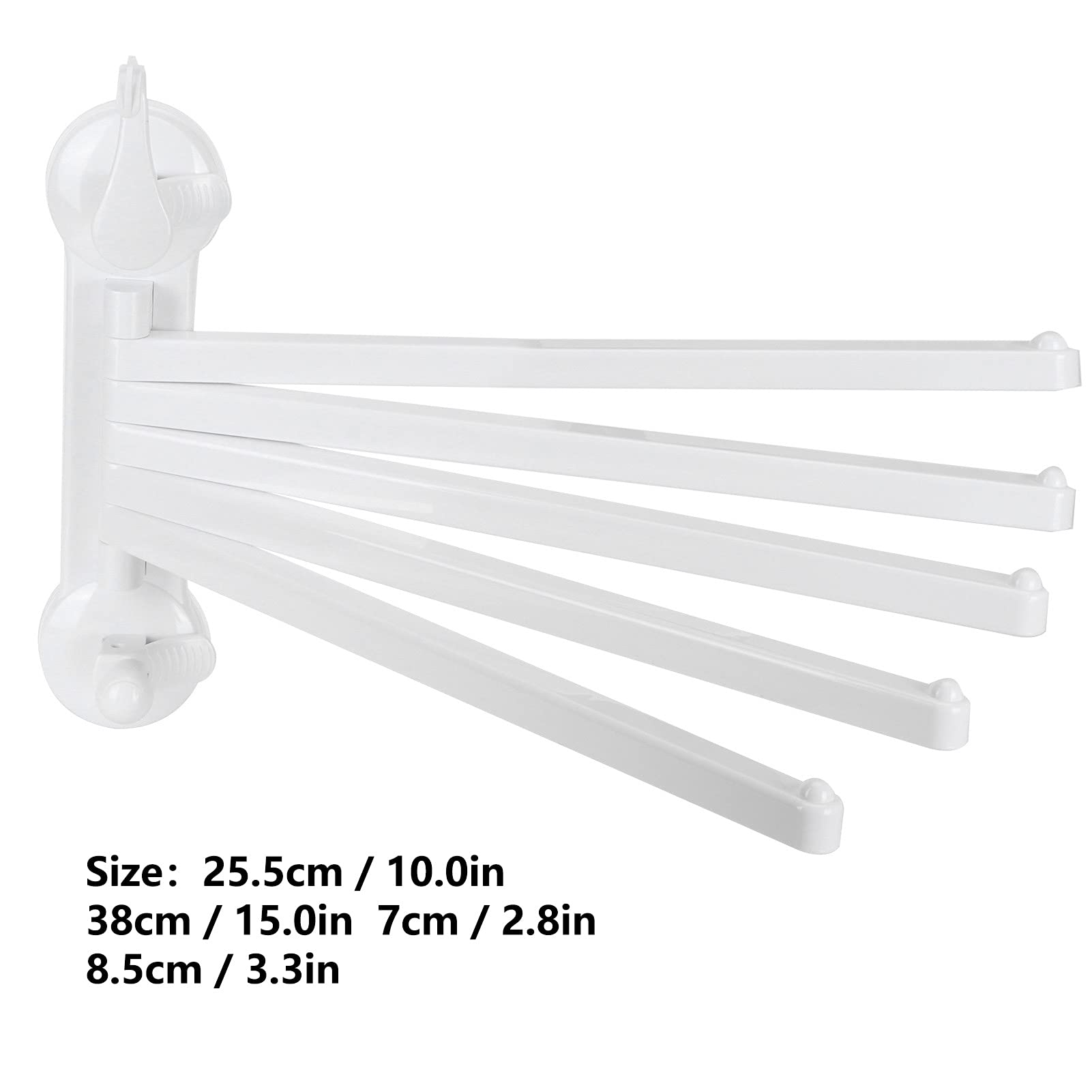 5 Arm Swivel Towel Bar, Wall Mounted Multiple Towel Rack Foldable Swing Arm Towel Rack for Bath Towels Bathrobes Clothes 38x25.5cm