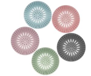 kisskin hair catcher and drain protector for sink, bath tub, shower, laundry & kitchen thermo plastic for longer life 5 pack easy to use great colors