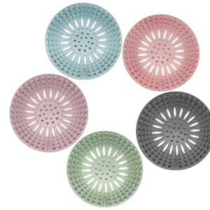 Kisskin Hair Catcher and Drain Protector for Sink, Bath Tub, Shower, Laundry & Kitchen Thermo Plastic for Longer Life 5 Pack Easy to Use Great Colors