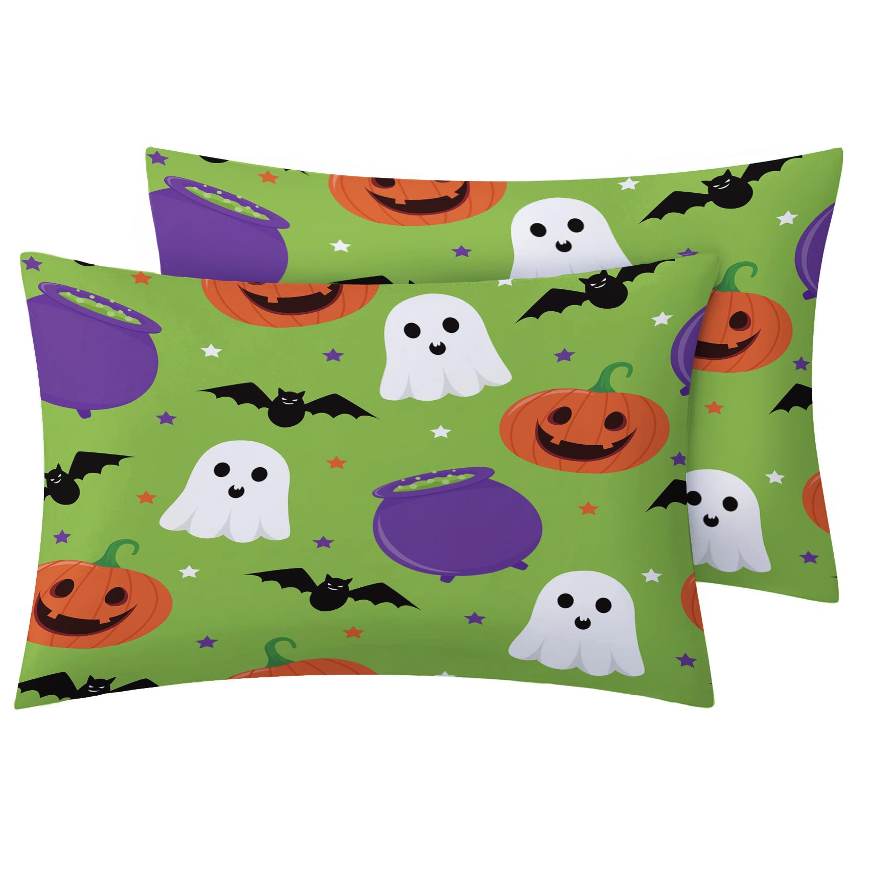 zcwl Halloween Duvet Cover Cal King Size | Ghost Spooky Pumpkin Bat Witchy Bedding Set | 3 Piece | Soft Microfiber Patterned Comforter Cover with Zipper Ties & 2 Pillowcases | Halloween Bedroom Decor