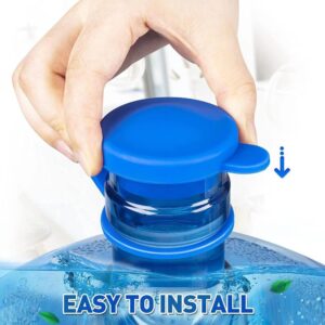 (4PCS)3 and 5 Gallon Water Jug Cap, Silicone Reusable Replacement Cap for 55mm Standard/Screw/Crown Tops,Non Spill Bottle Caps, 5 Gal Water Jug Cap