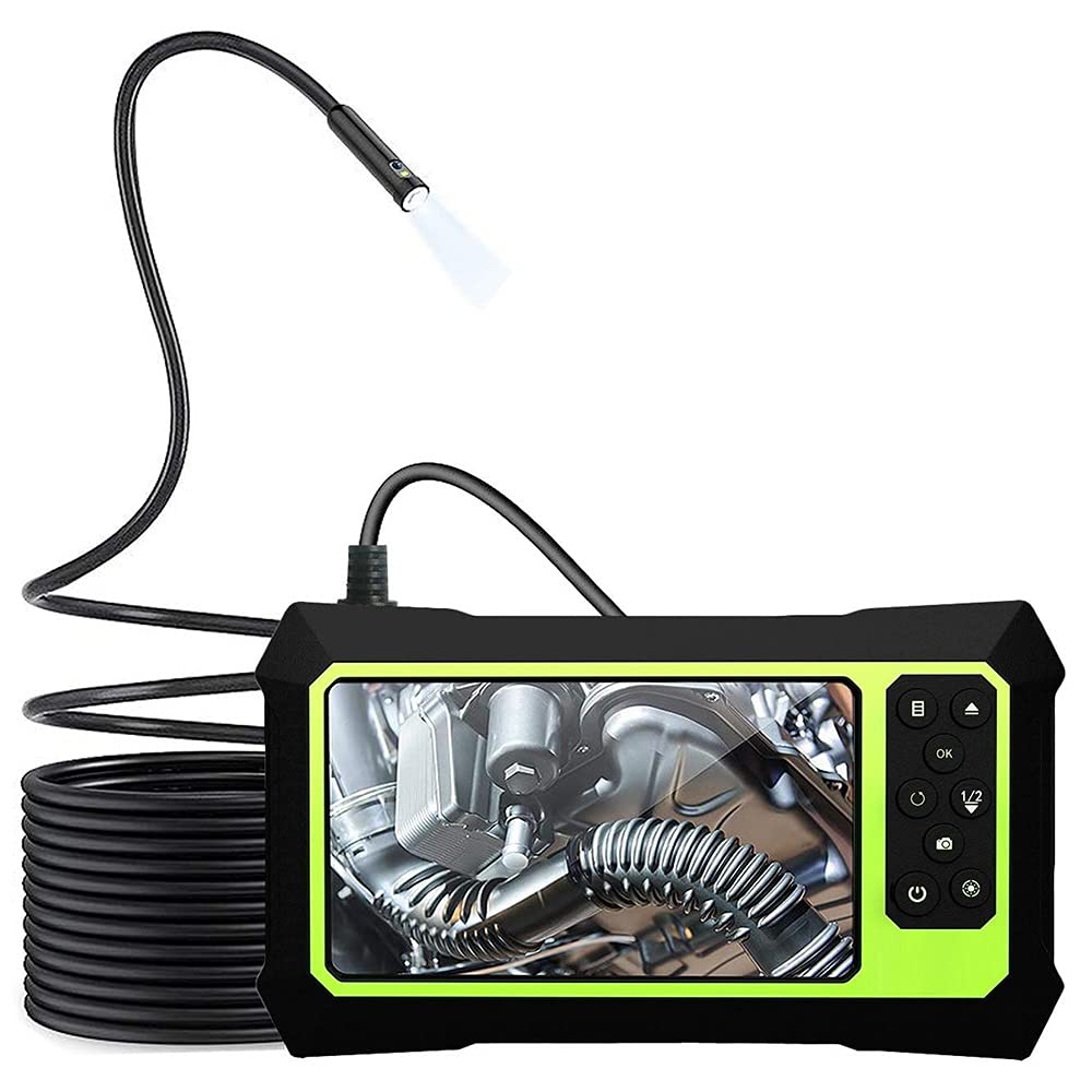 1080P Dual Lens Endoscope Camera, with 4.3inch ISP Screen, Waterproof Borescope Inspection Camera with 8mm Front & Side-View Dual Lens(5M/16.4FT Cable)