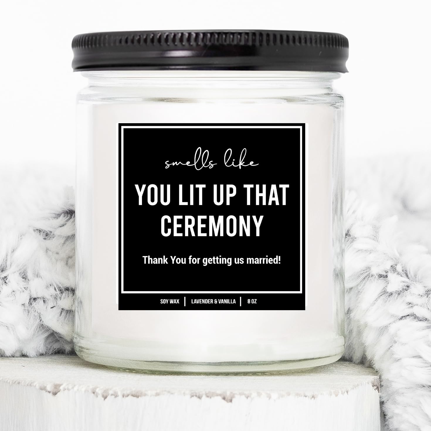 YouNique Designs Wedding Officiant Gifts for Wedding Day Gift for Officiant of Wedding Ceremony 9oz Candle - Cool Gifts for Wedding Officiant - Wedding Officiant Gift Idea (Mahogany Teakwood)