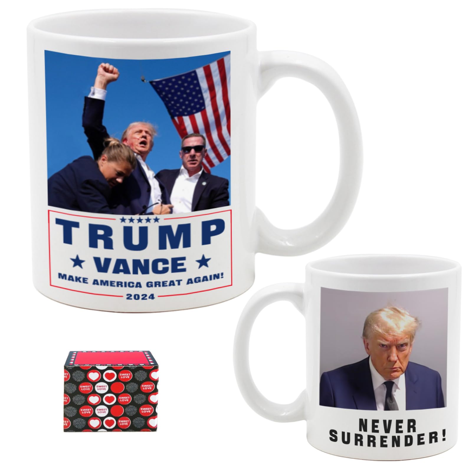 T Legend Trump Vance 2024 Coffee Mug, Trump Assassination Attempt Mug, MAGA Election Day Cup Trump Fight Never Surrender Novelty Coffee Cup 11oz,Donald Trump Merchandise (Trump Vance)