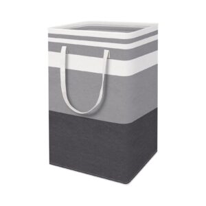 gray laundry basket 75l, gray hamper large capacity gradient, tall storage basket with extended handles, laundry hamper for clothes and toys 24.4×15.7×11.8in clearance #