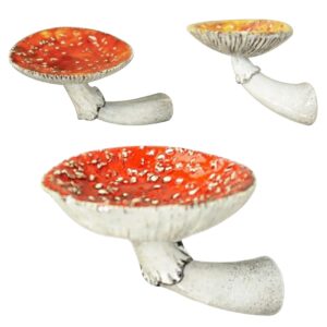 mushroom shelf, 3pcs resin mushroom wall shelf, floating mushroom wall decor, hanging fade-resistant cute shelves for bedroom, living room, bathroom mushroom wall decor mushroom hooks mushroom