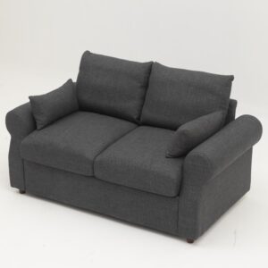 Panana Linen Fabric Sofa with Lift-up Under Storage, Light or Dark Gray, 2 or 3 Seater (Dark Gray Linen Fabric, 2 Seater)