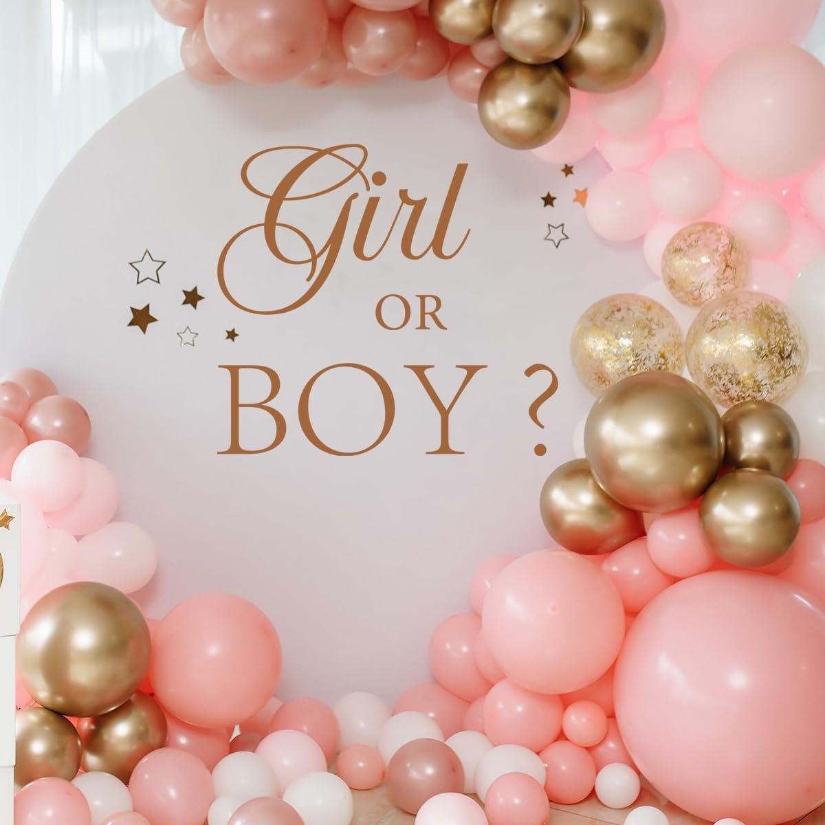 Girl or Boy Wall Decal, Gender Reveal Wall Stickers, Baby Shower Wall Stickers Sign，Baby Shower Welcome Sign，Arch Decor Baby Party Decorations Vinyl Stickers for Backdrop Party Supply.