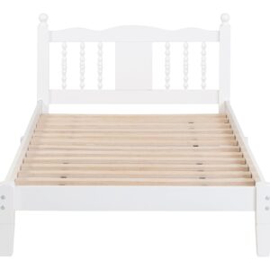 Bellemave Kids Twin Bed, Wooden Twin Platform Bed for Boys, Girls, Teens, Twin Size Bed Frames for Kids, White Twin Bed Frame, White