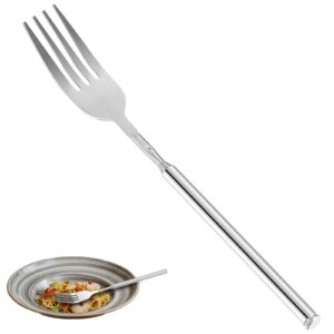 extendable fork, 9 to 25 inch long telescopic fork stainless steel retractable fork sturdy and durable extending fork for bbq tableware supplies, dinner fruit dessert fork with extendable handle