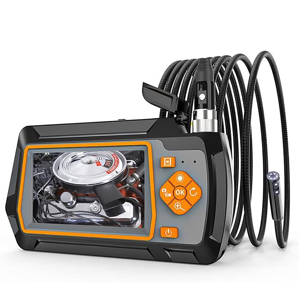 5.5mm Borescope Inspection Industrial Camera, Dual Endoscope Camera, 4.3 Inch Screen, IP67 Waterproof Snake Camera, for Sewer Pipe Drain Plumbing Inspection