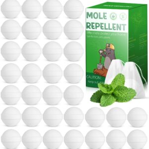 36 Pack Mole Repellent for Lawns, Natural Vole Repellent Gopher Repellent and Groundhog Repellent Outdoor Use, Getting Rid of Moles and Voles from Lawn Yard Garden, Mole Deterrents Plant Safe