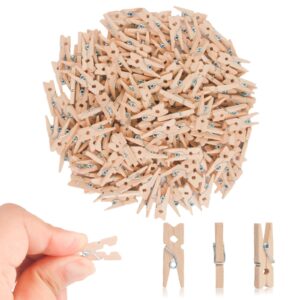 200pcs mini clothes pins small clothes pins wooden & tiny clothes pins for photos push pin clothes pins for classroom & wooden pegs for wall hanging pictures small clothespins（2.5x0.3cm