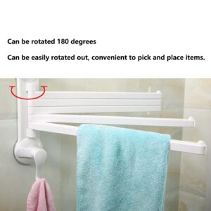 5 Arm Swivel Towel Bar, Wall Mounted Multiple Towel Rack Foldable Swing Arm Towel Rack for Bath Towels Bathrobes Clothes 38x25.5cm