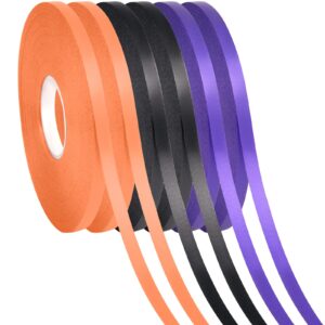 6 rolls halloween ribbon,colorful curling ribbon for wrapping,bows,crafting 01 black,purple,orange 3/16 inch