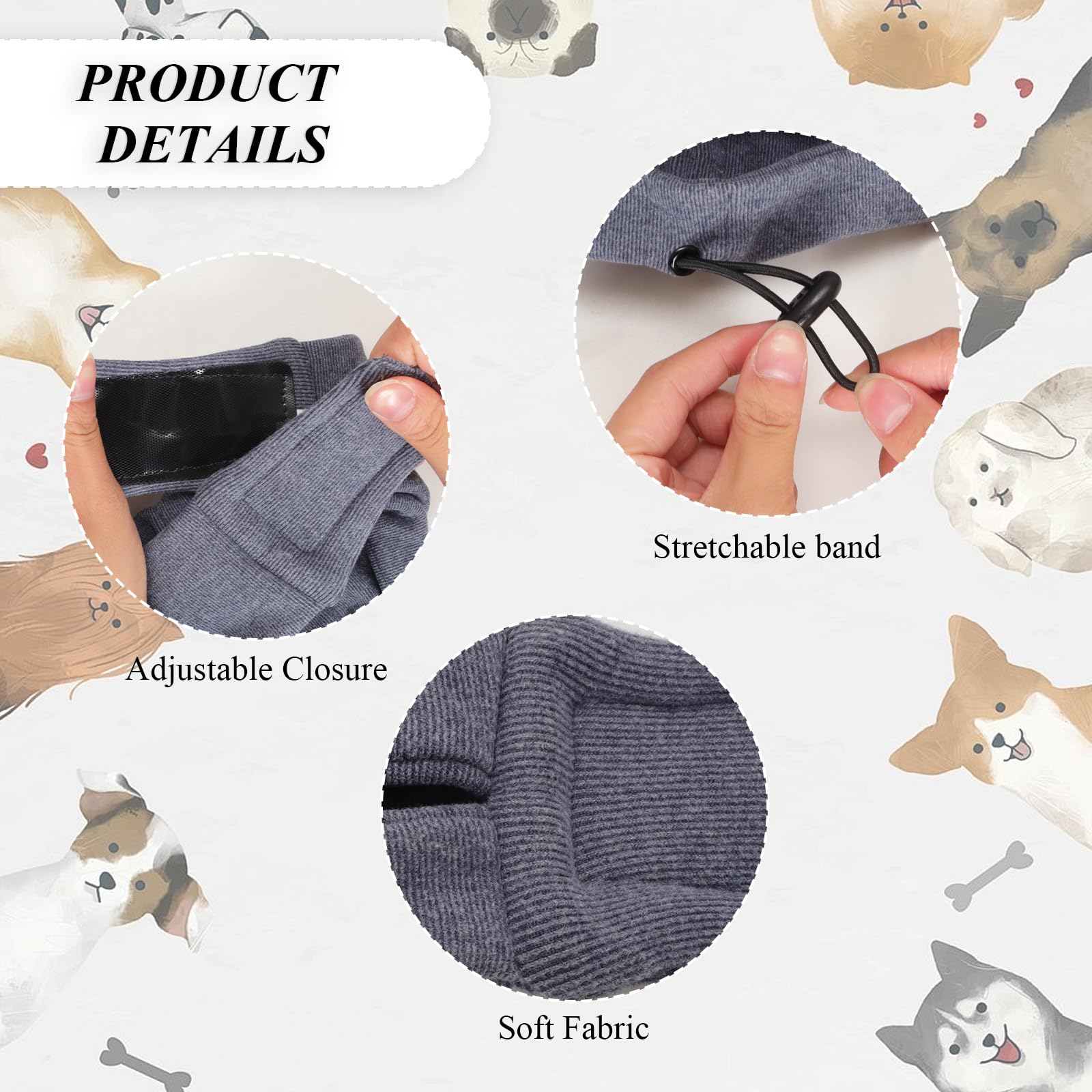 Ngdhkd 1Pcs Dog Ear Muffs Noise Protection Dog Calming Hoodie No Shake Ear Wrap Dog Ear Covers for Blow Drying Anxiety Relief Calming Dog Hematoma Ear Wrap Happy Hoodie for Dogs Dog Ear Cover for Bath