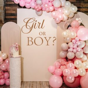 Girl or Boy Wall Decal, Gender Reveal Wall Stickers, Baby Shower Wall Stickers Sign，Baby Shower Welcome Sign，Arch Decor Baby Party Decorations Vinyl Stickers for Backdrop Party Supply.