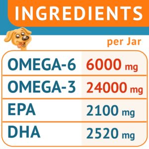 GOODGROWLIES Omega 3 Alaskan Fish Oil Treats for Dogs (160 Ct) - Dry&Itchy Skin + Allergy - Shiny Coats - EPA&DHA Fatty Acids - Natural Salmon Oil Chews - Cod