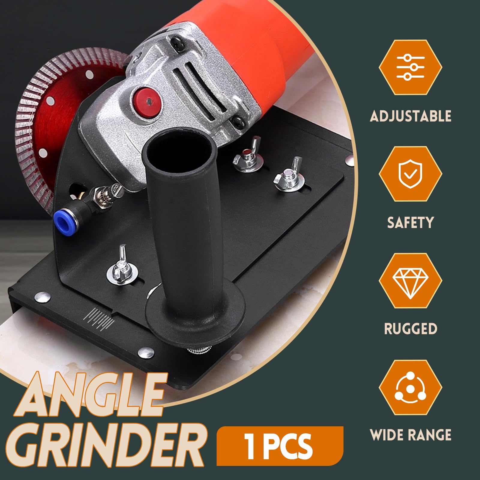 PTMTFYL Angle Grinder Stand for Tile 45° Chamfer Cutting, Metal Angle Grinder Stand Grinder Holder, Adjustable Special Cutting Bracket, Angle Grinding Fixed Holder for 100-Type Angle Grinder (1)