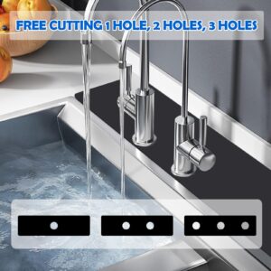 2 Pcs Bathroom Sink Splash Guard- Faucet Mat for Kitchen Sink 3 Holes, Freely Cutting Splash Guard Behind Faucet Drip Catcher for Kitchen for mat Sink in Kitchen,Bathroom,RV and Camper