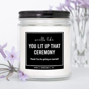 YouNique Designs Wedding Officiant Gifts for Wedding Day Gift for Officiant of Wedding Ceremony 9oz Candle - Cool Gifts for Wedding Officiant - Wedding Officiant Gift Idea (Mahogany Teakwood)