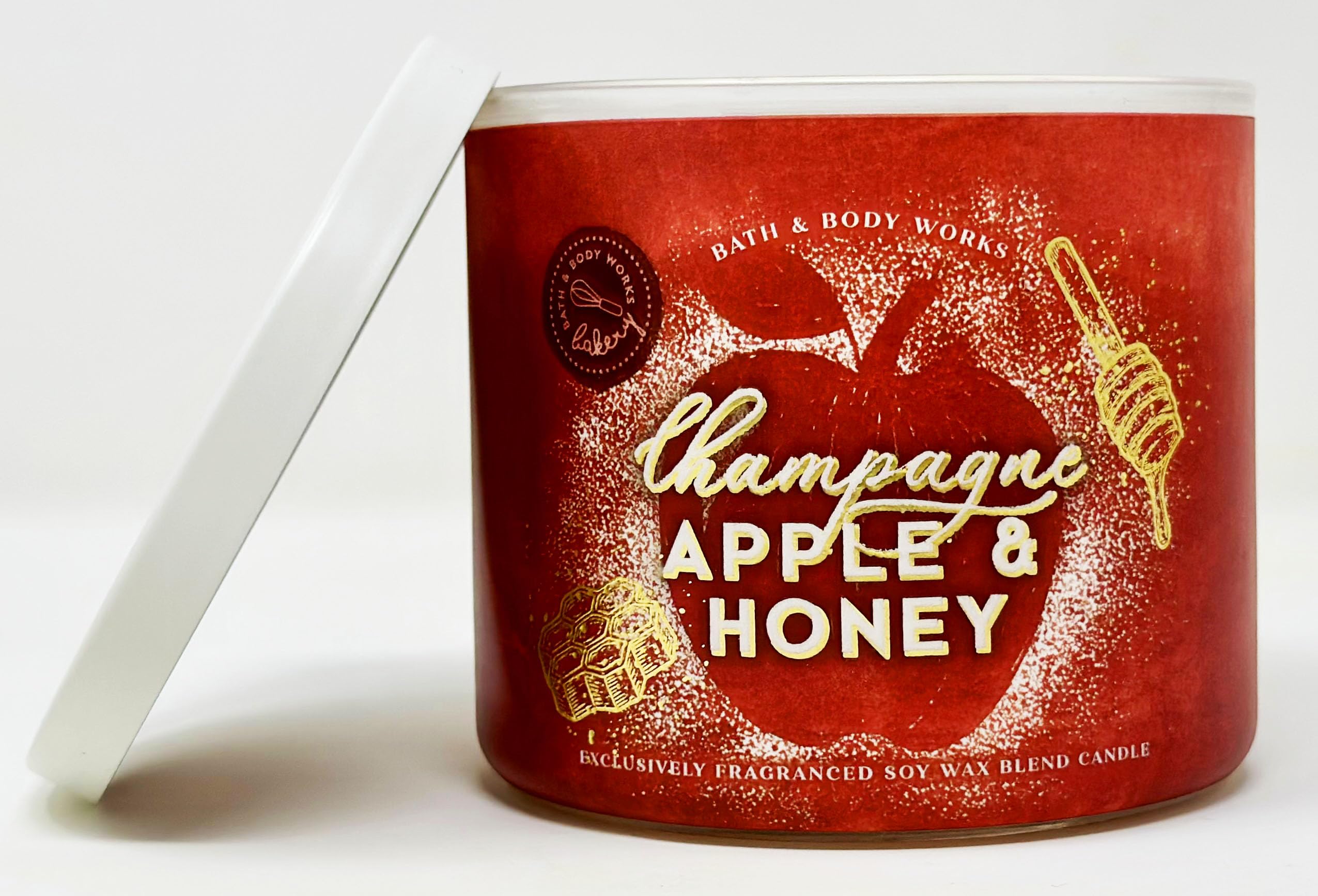 Bath + Body Works Champagne Apples and Honey Candle - Crisp Apples + Sparkling Champagne + Sweet Honey - 3 Wick Scented Candle for Fall - 14.5 Ounces - Fall Candles, 2024.